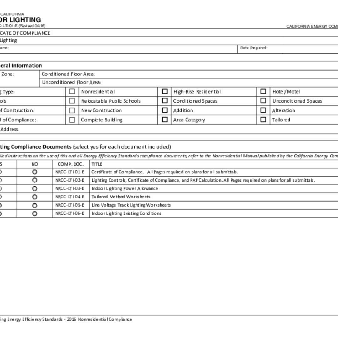 Energy Code Ace - 2016-NRCC-LTI-01-E : Certificate of Compliance ...