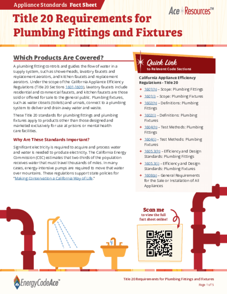 Energy Code Ace - Fact Sheet: Title 20 Plumbing Fixtures and Fittings